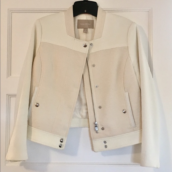 Banana Republic | Jackets & Coats | Banana Republic Cream Moto Jacket ...